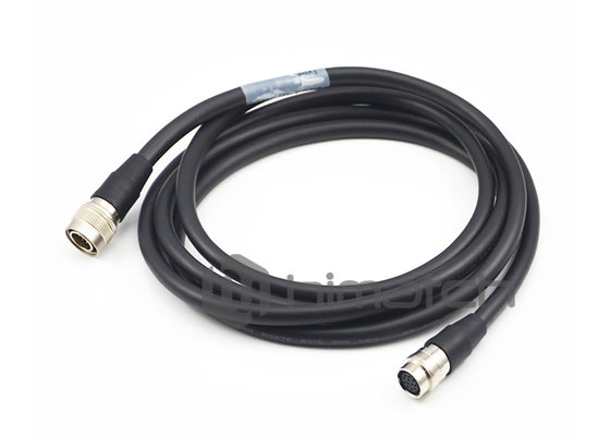 China 5M High Flexible Hirose M12 12pin Connector Male to Female Waterproof Power Cable 30V for Analog Cameras supplier