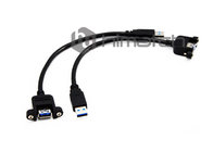 Normal USB3 Vision Cable / USB 3.0 Male To Female Extension Cable With Panel Mount