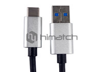 Plug USB 3.1 Type C Cable Sync Data Charging With Silver Aluminium Shell