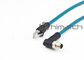 Durable RJ45 To Angled M12 X Code 8P Industrial Ethernet Cable with PUR Jacket For Machine Vision supplier